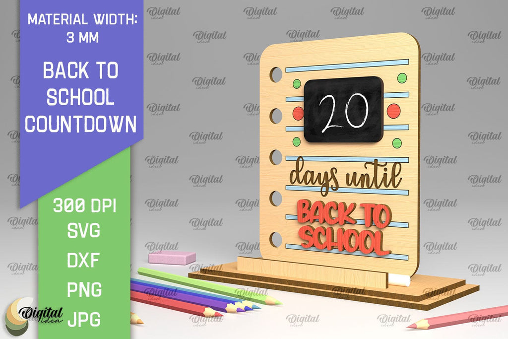 Back To School Countdown Laser Cut Bundle. Countdown Sign SVG - So Fontsy