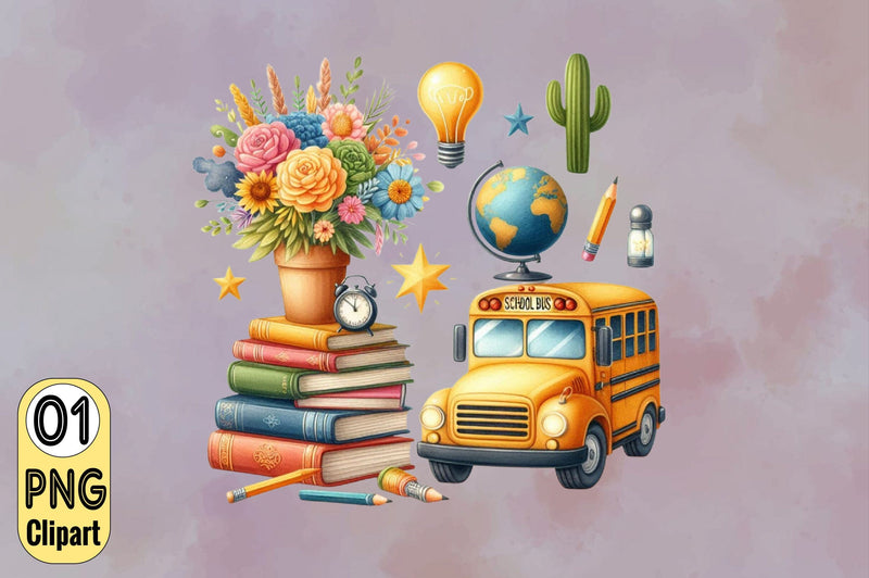 Back to school essentials featuring Clipart - So Fontsy