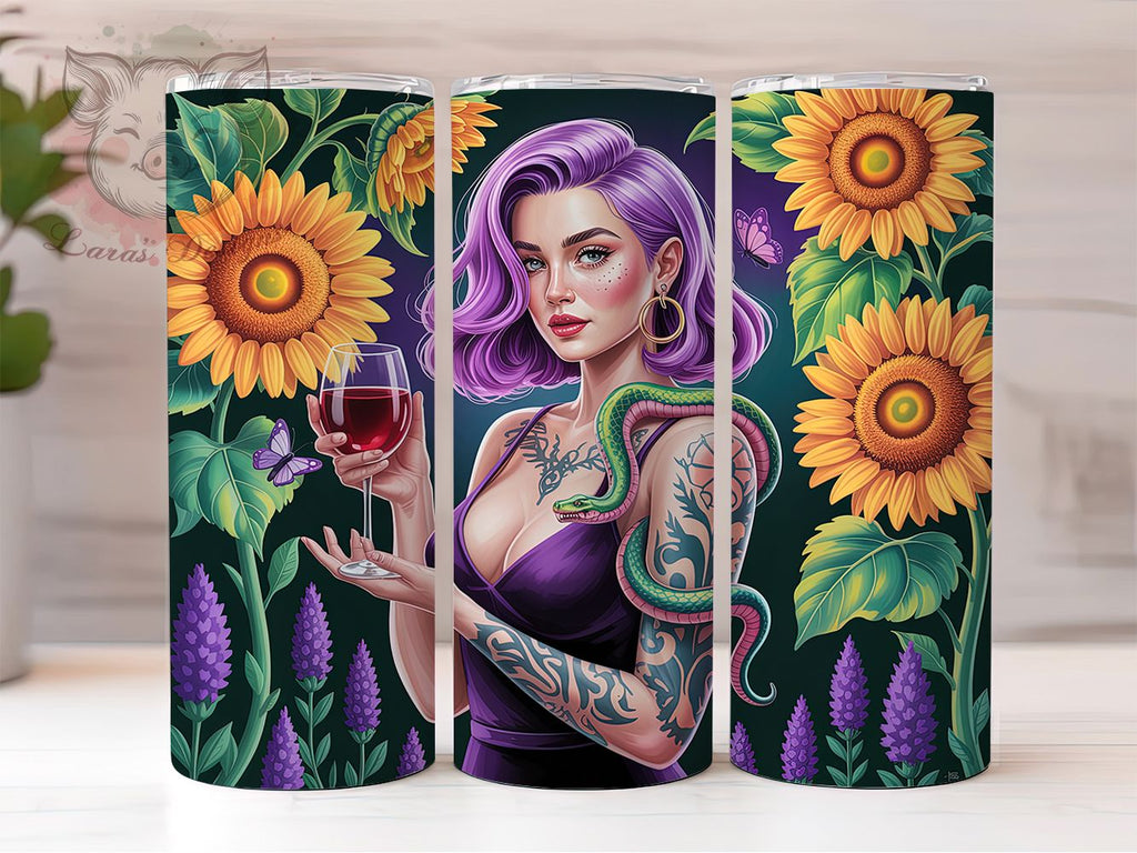 Badass Snake Tattoo Tumbler, Badass Snake Wrap, Edgy Party Cup, 20oz ...