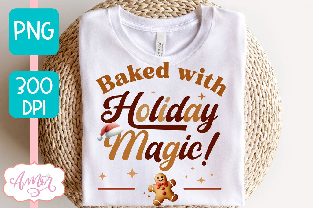 Baked with holiday magic PNG | Cute Christmas Cookies PNG - So Fontsy