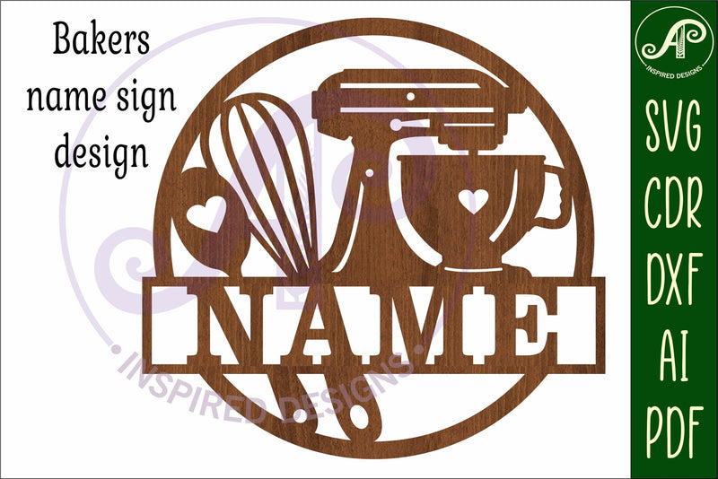 Bakers name sign svg laser - So Fontsy