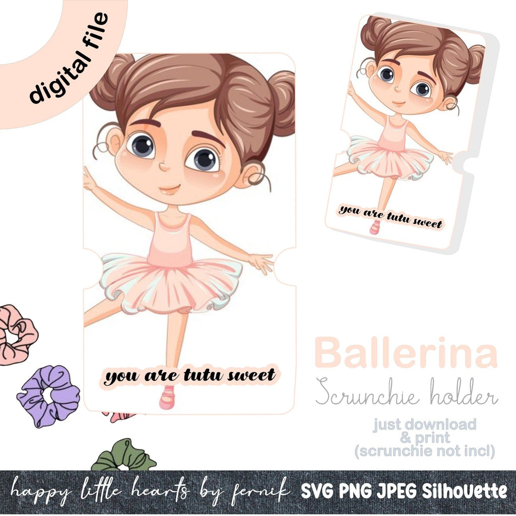 Ballerina Scrunchie Card Template, Ballet Dancer Party Favor Cards ...