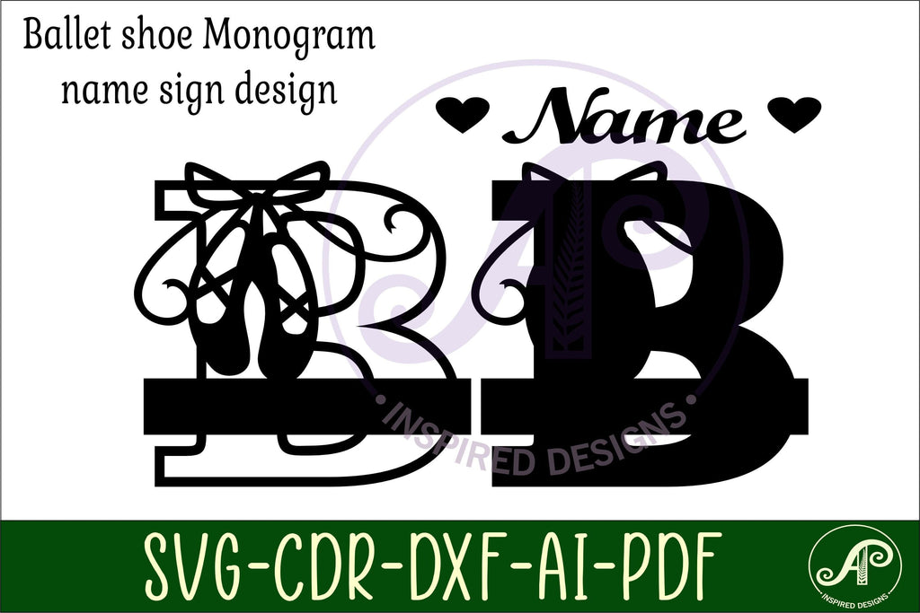 Ballet shoe Capital Monogram Letter B SVG - So Fontsy