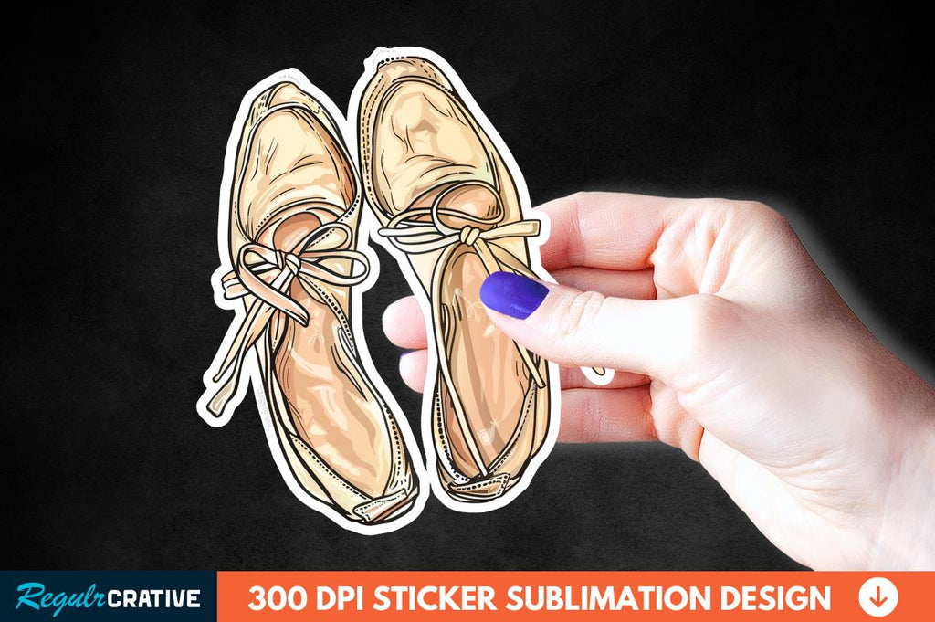 Ballet Shoes Sticker Clipart - So Fontsy