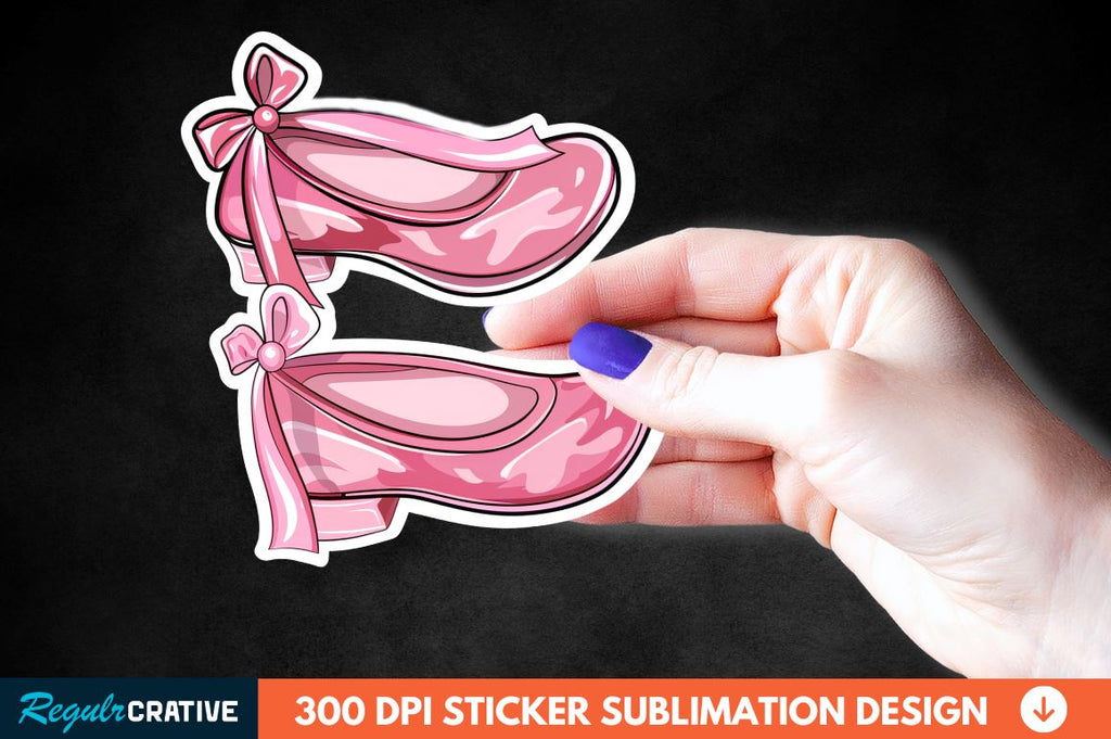 Ballet Shoes Sticker Clipart - So Fontsy
