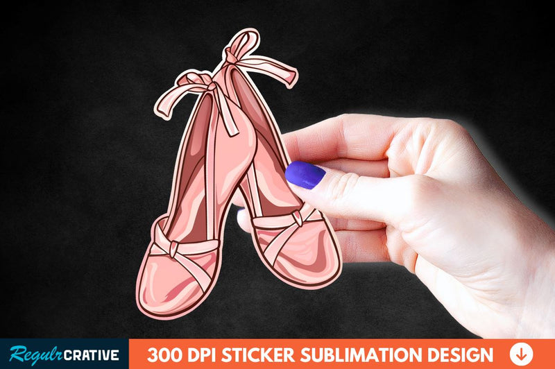 Ballet Shoes Sticker Clipart - So Fontsy