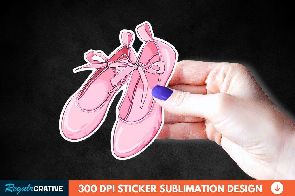 Ballet Shoes Sticker Clipart - So Fontsy