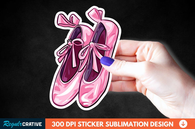 Ballet Shoes Sticker Clipart - So Fontsy