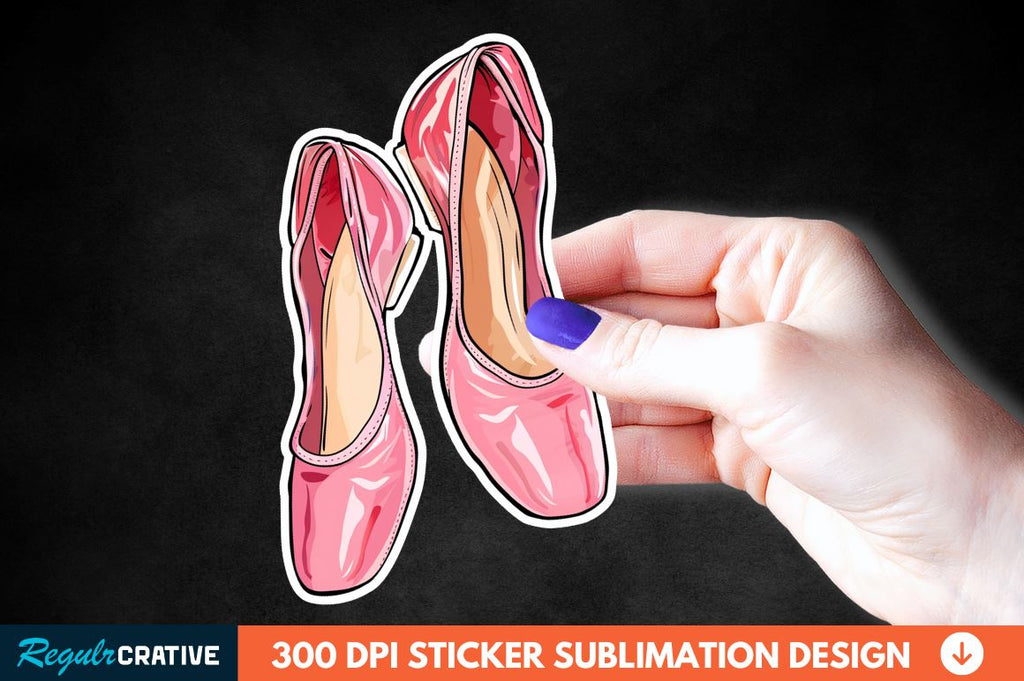 Ballet Shoes Sticker Clipart - So Fontsy