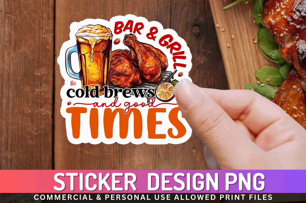 Bar & grill cold Sticker Design - So Fontsy