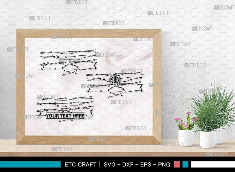 Barbed Wire SVG Cut Files, Barbed Wire Silhouette, Wire Svg, Border ...
