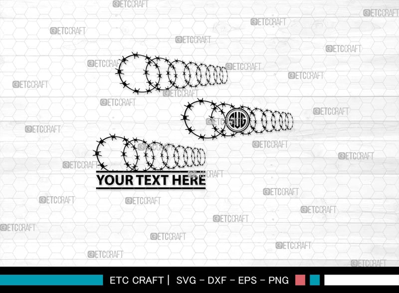 Barbed Wire SVG Cut Files, Barbed Wire Silhouette, Wire Svg, Border ...