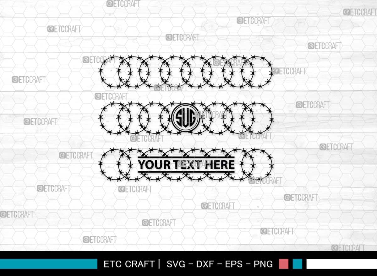 Barbed Wire SVG Cut Files, Barbed Wire Silhouette, Wire Svg, Border ...