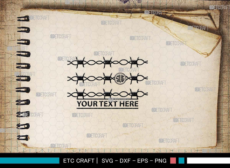 Barbed Wire SVG Cut Files, Barbed Wire Silhouette, Wire Svg, Border ...