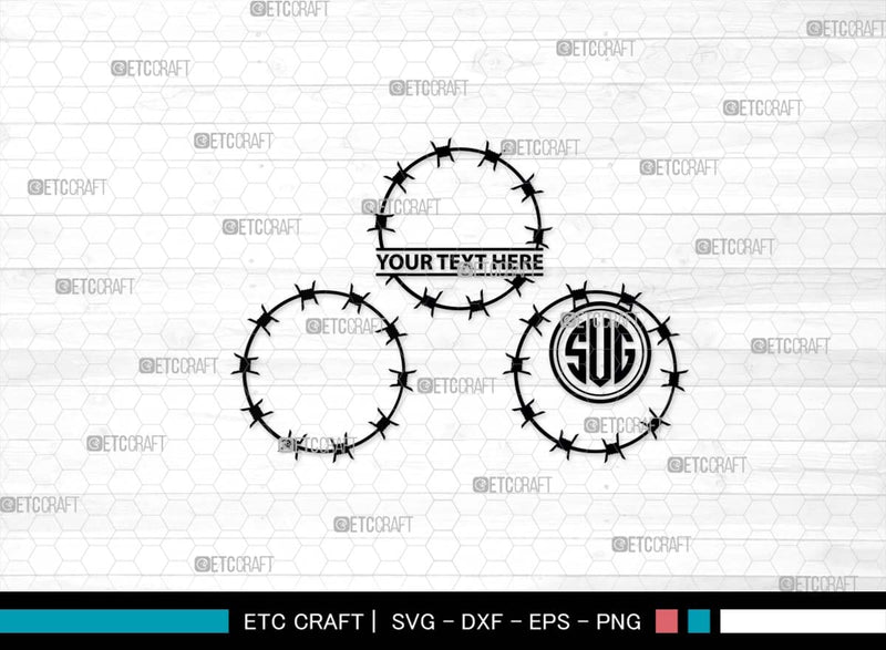 Barbed Wire SVG Cut Files, Barbed Wire Silhouette, Wire Svg, Border Wi ...
