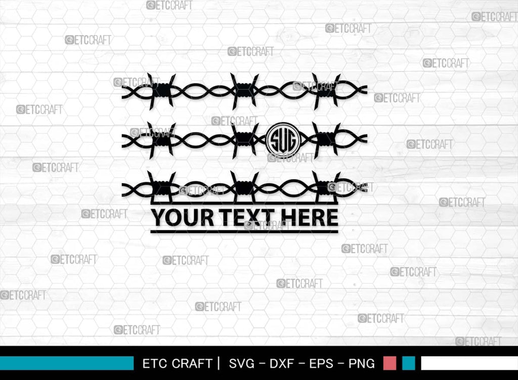 Barbed Wire SVG Cut Files, Barbed Wire Silhouette, Wire Svg, Border ...
