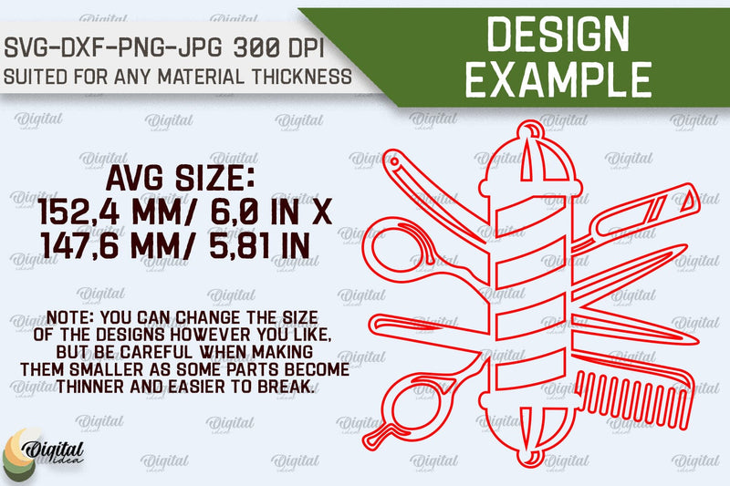 Barber Shop Sign Laser Cut. Wood Barber Sign SVG - So Fontsy