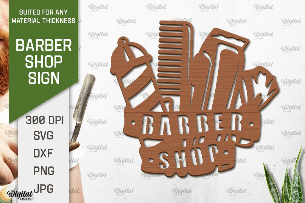 Barber Shop Signs Laser Cut Bundle. Barber Signs SVG - So Fontsy