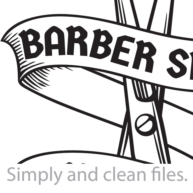 Barber Shop Symbol. Shave and Haircuts Sign with Scissors. Cut files ...