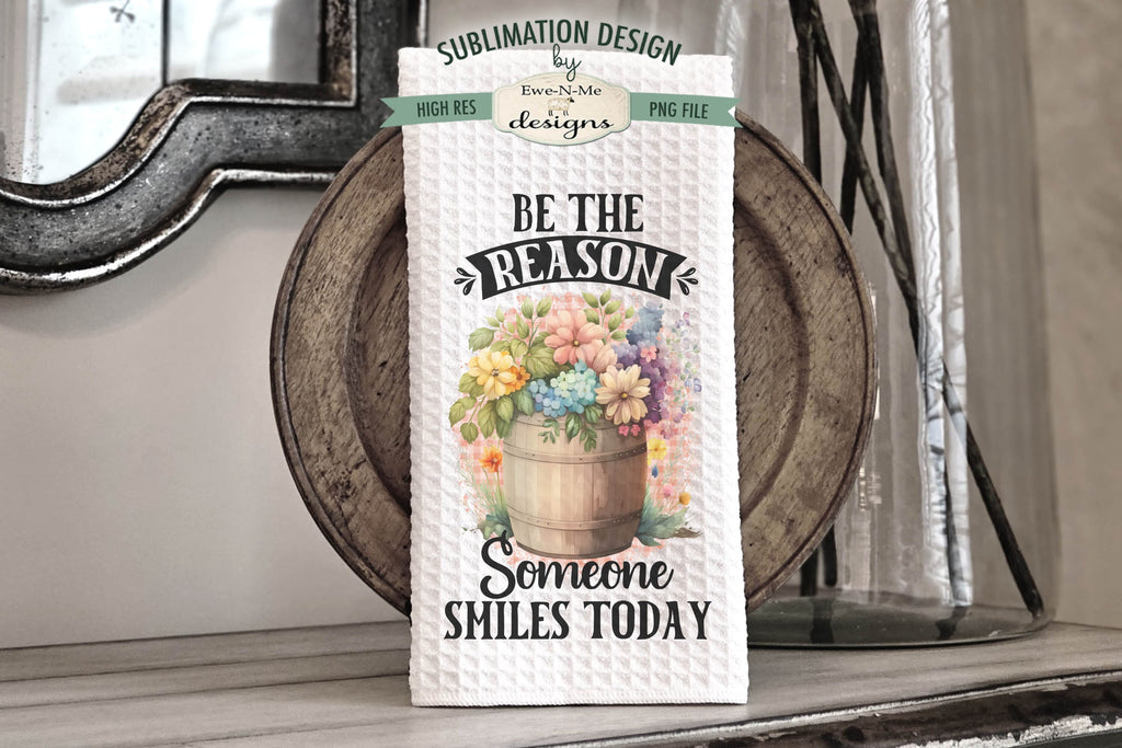 Barrel of Colorful Flowers - Sublimation Dish Towel Designs - So Fontsy