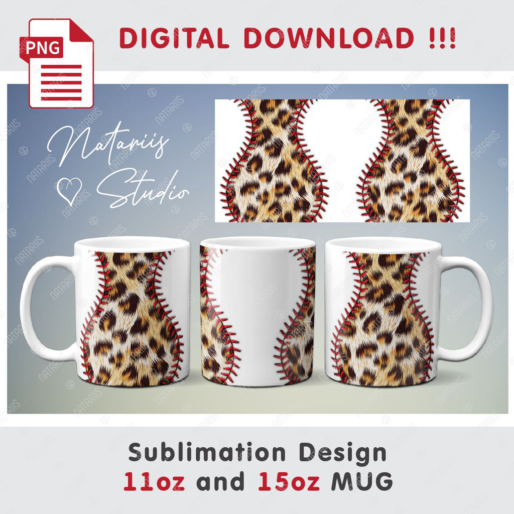 Baseball Leopard Combo Pattern for 11oz - 15oz MUG. - So Fontsy