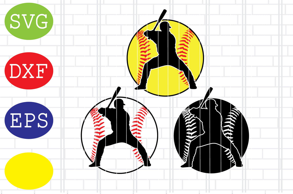 Baseball Men Svg, Softball Silhouette, Softball File, Baseball Cut File ...