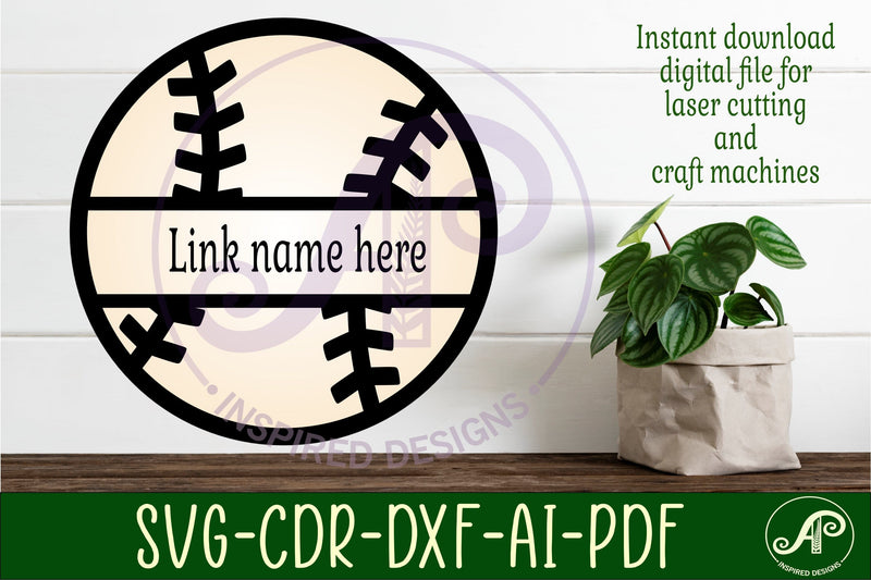 Baseball name wall art sign, SVG personalized - So Fontsy