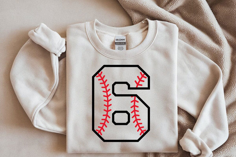Baseball Number Six Svg, Sixth Birthday Svg, Baseball Six Png, Baseball ...
