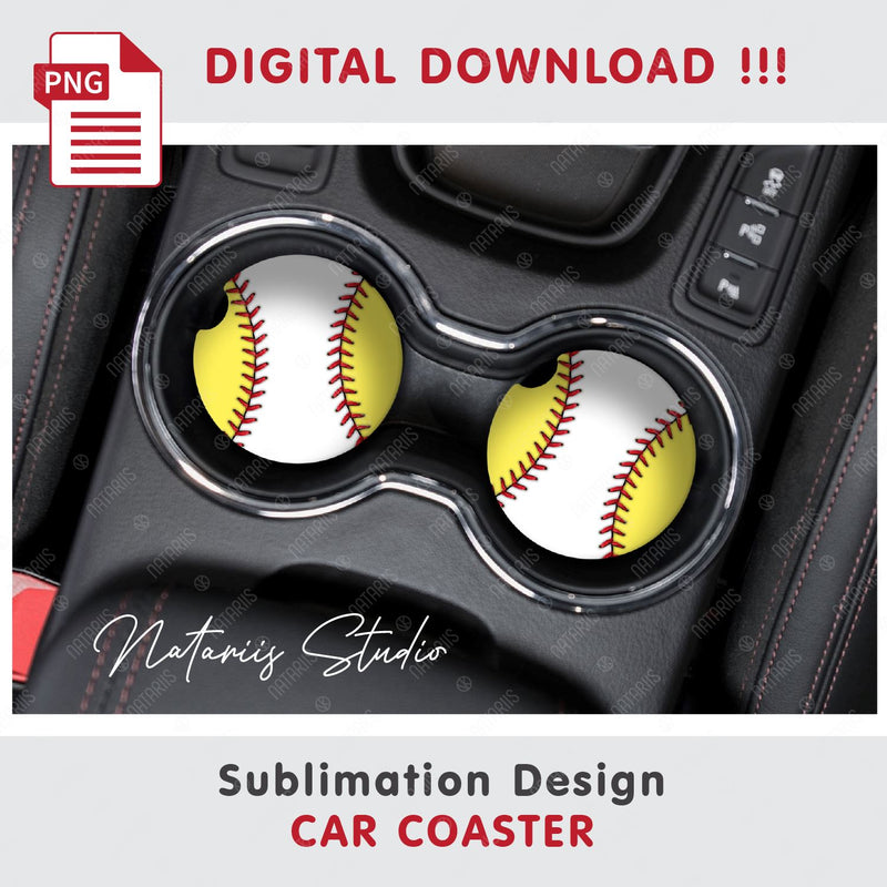 Baseball Softball Combo Design. Coaster Sublimation Template. - So Fontsy