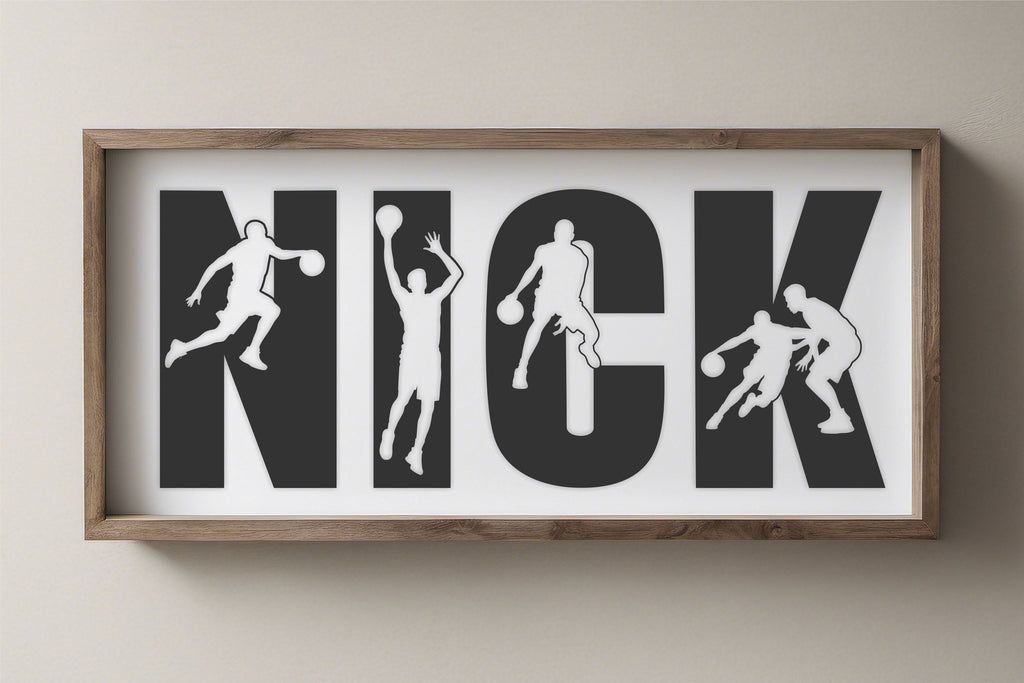 Basketball Font, Sport Alphabet with Player Silhouettes, Bold Athletic ...