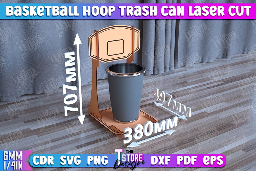 Basketball Hoop Trash Can | Mini Basketball Hoop | Office Game | CNC ...