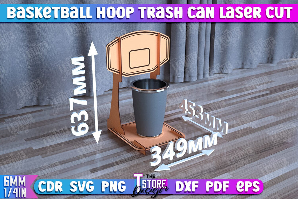 Basketball Hoop Trash Can | Mini Basketball Hoop | Office Game | CNC ...