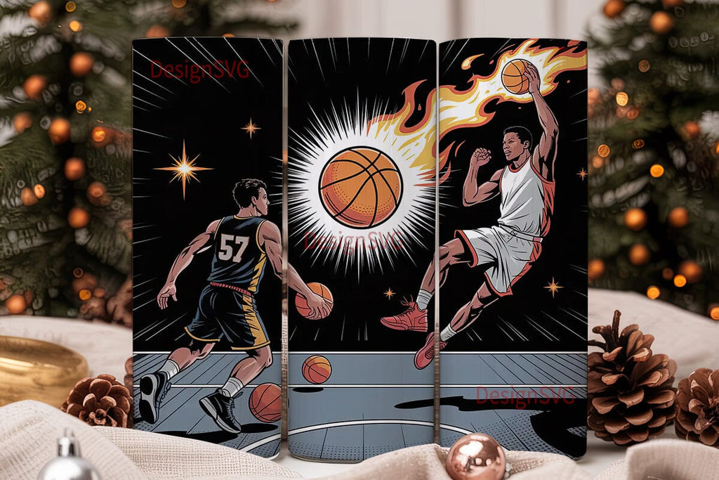 Basketball Slam Dunk 20oz Tumbler Wrap - So Fontsy