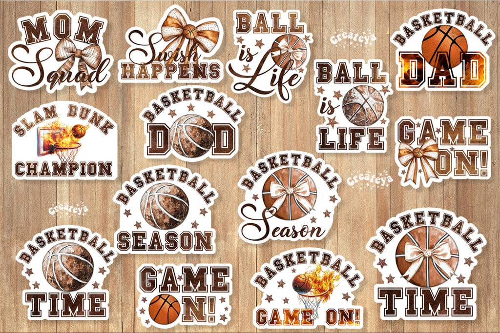 Basketball Stickers Bundle PNG printable stickers Print and cut ...