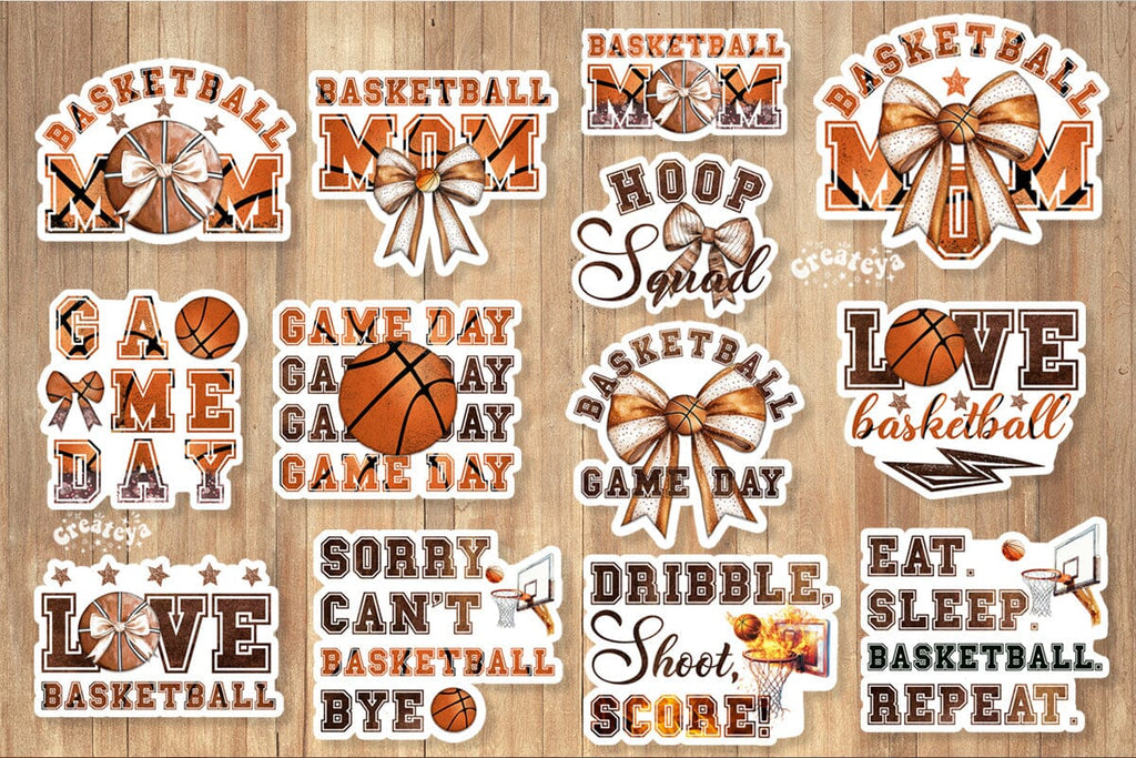 Basketball Stickers Bundle PNG printable stickers Print and cut ...