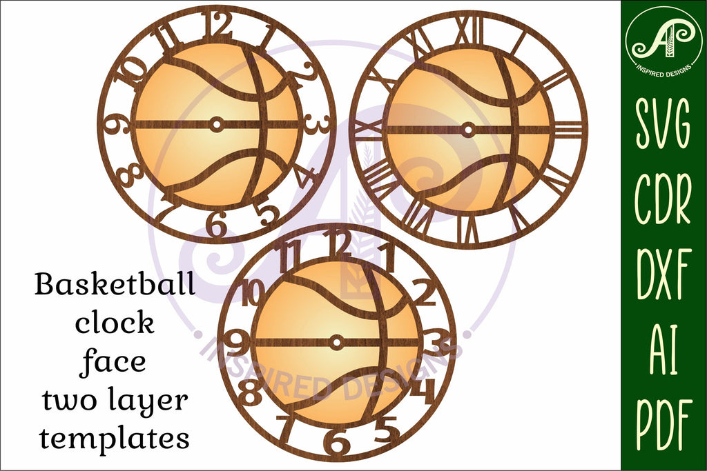Basketball wall clock laser cut files, SVG file. vector - So Fontsy
