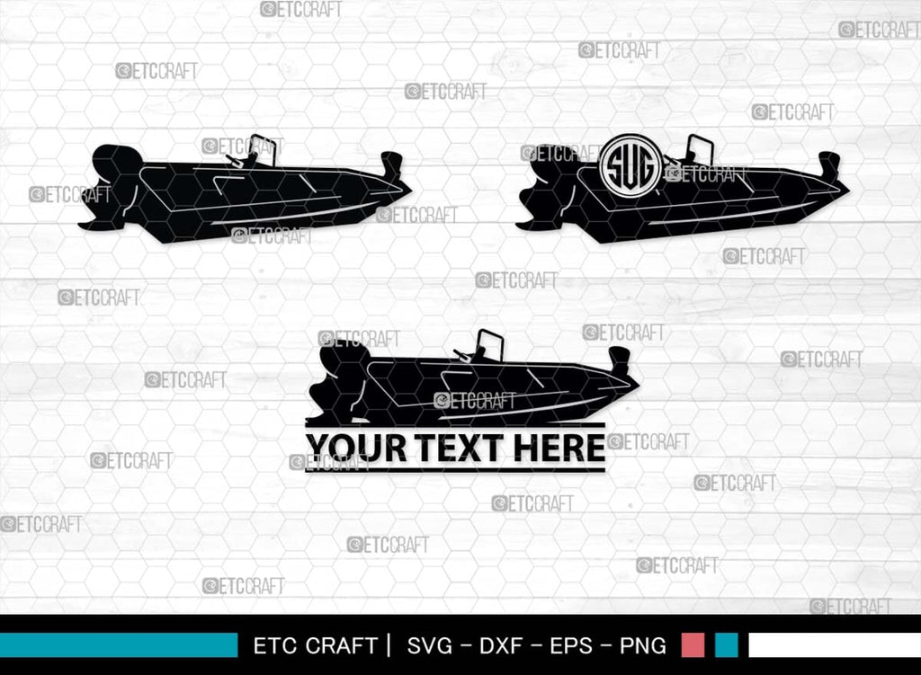 Bass Boat SVG Cut Files, Boat Silhouette, Skeeter Svg, Bass Fishing Svg ...