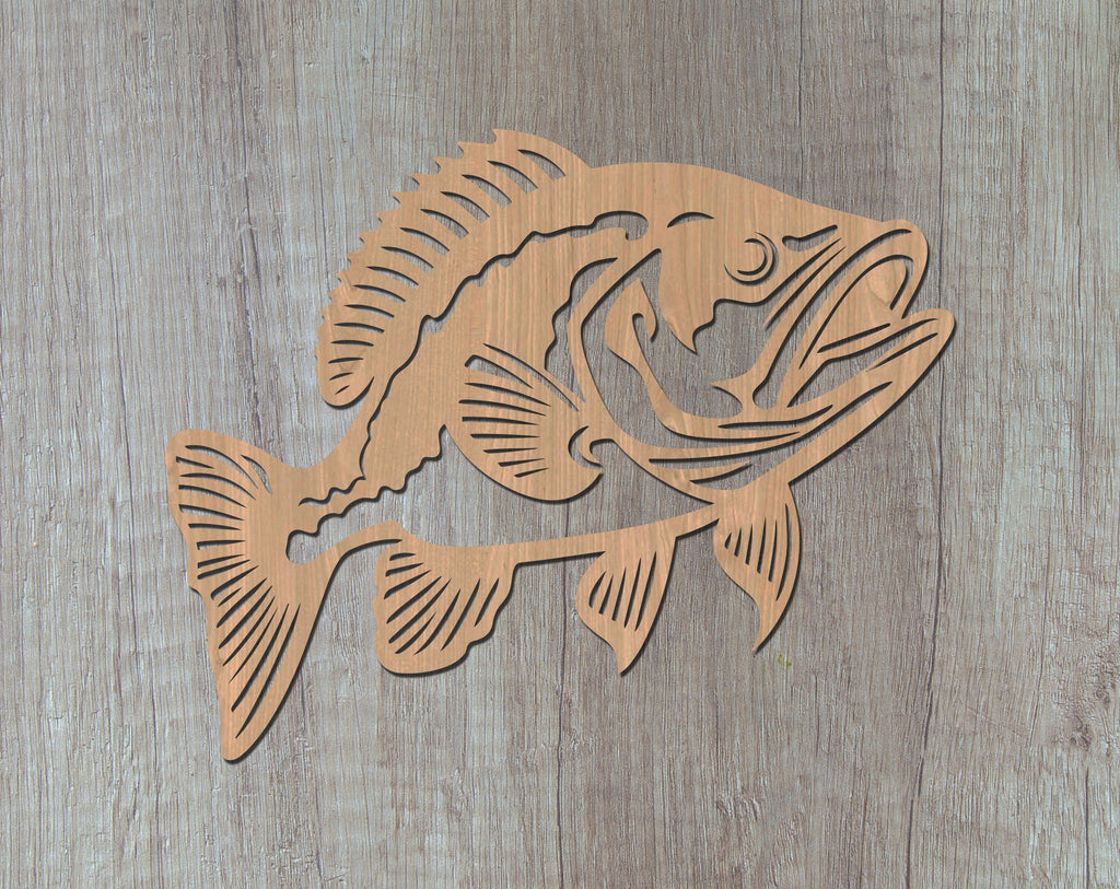 Bass fish Laser SVG Cut File, Bass fish Glowforge File, Bass fish DXF ...