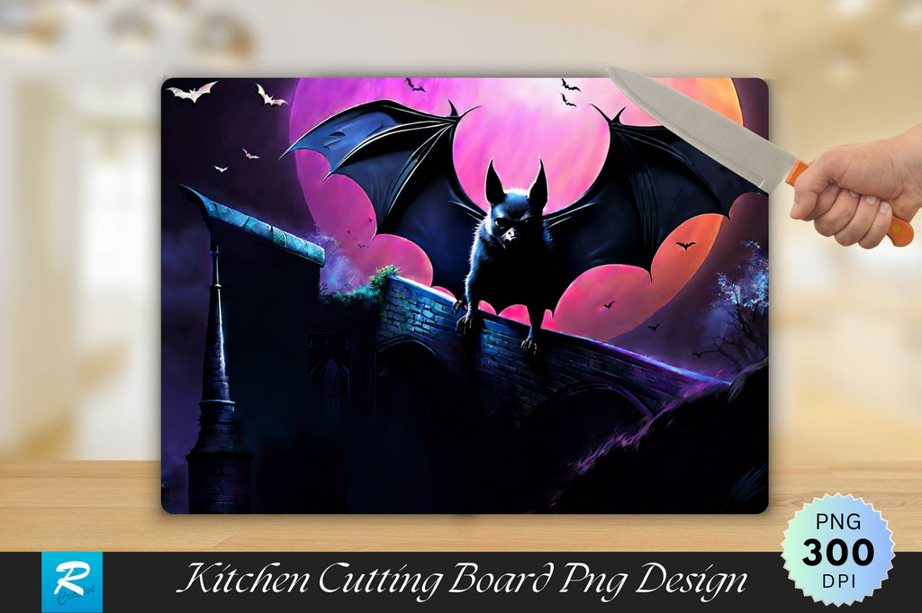 Bat Background Cutting Board - So Fontsy