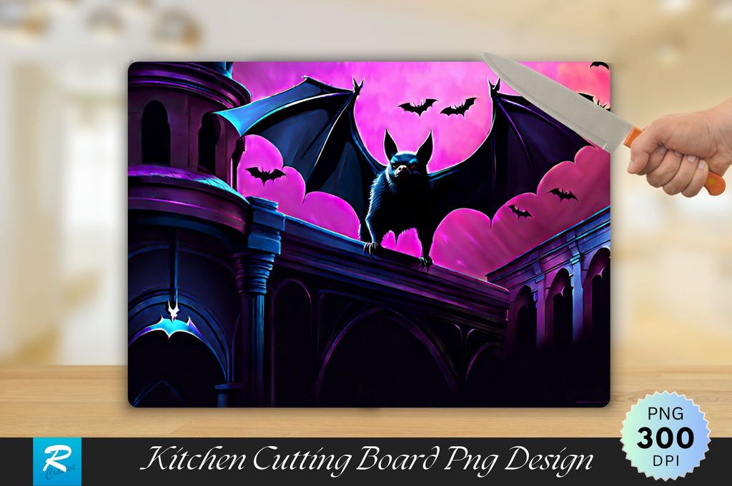 Bat Background Cutting Board - So Fontsy