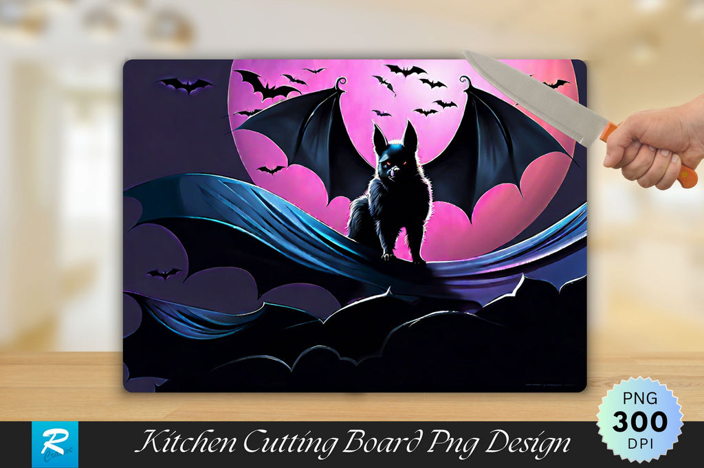 Bat Background Cutting Board - So Fontsy
