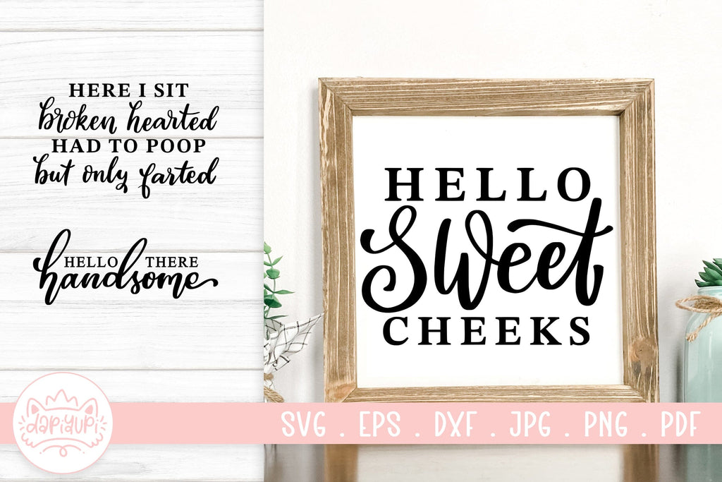 Bathroom Sign SVG Cut File - So Fontsy