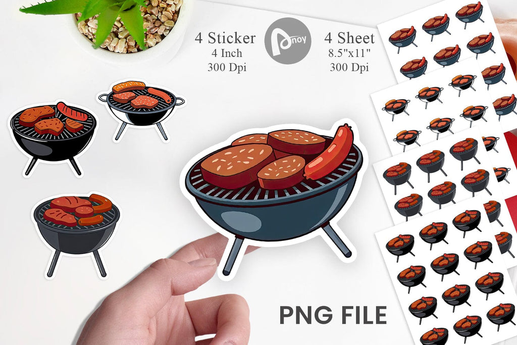 BBQ Grill Sticker - So Fontsy