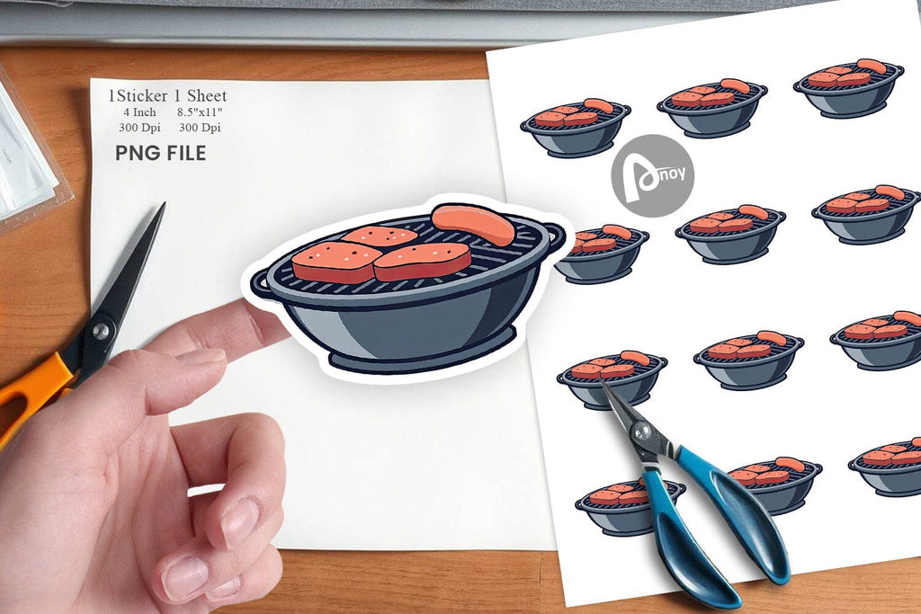 BBQ Grill Sticker - So Fontsy