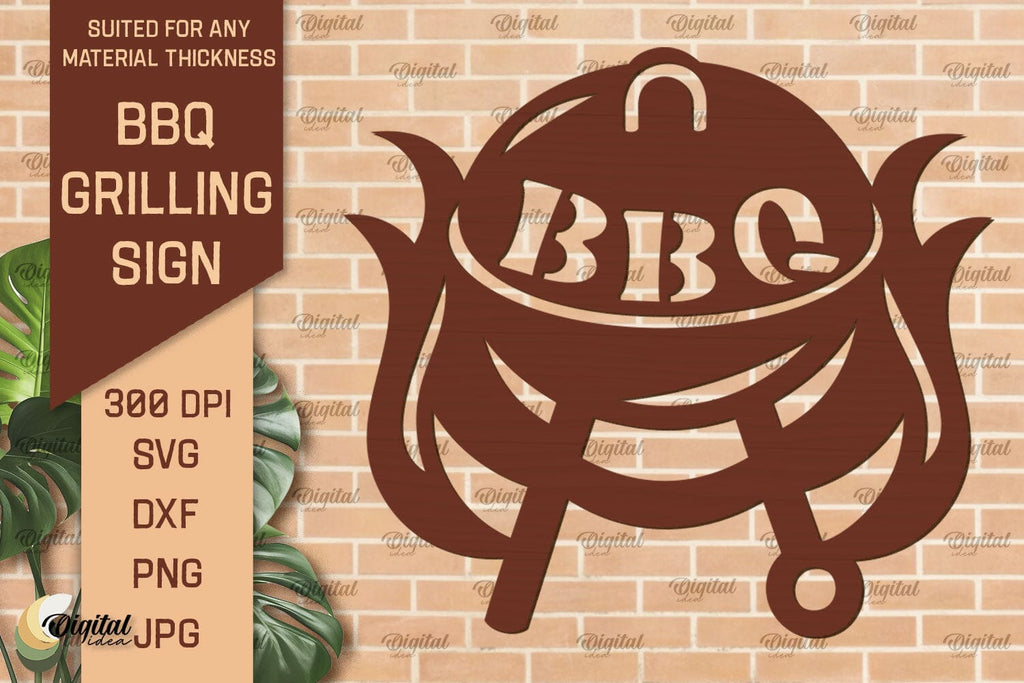 BBQ Grilling Sign Laser Cut. BBQ Sign SVG Laser Cut Files - So Fontsy