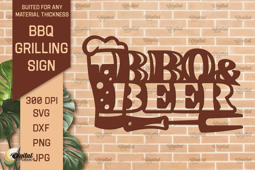 BBQ Grilling Sign Laser Cut. BBQ Sign SVG Laser Cut Files - So Fontsy