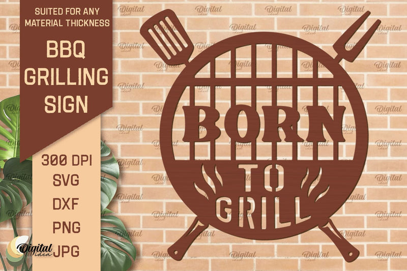 BBQ Grilling Sign Laser Cut. BBQ Sign SVG Laser Cut Files - So Fontsy