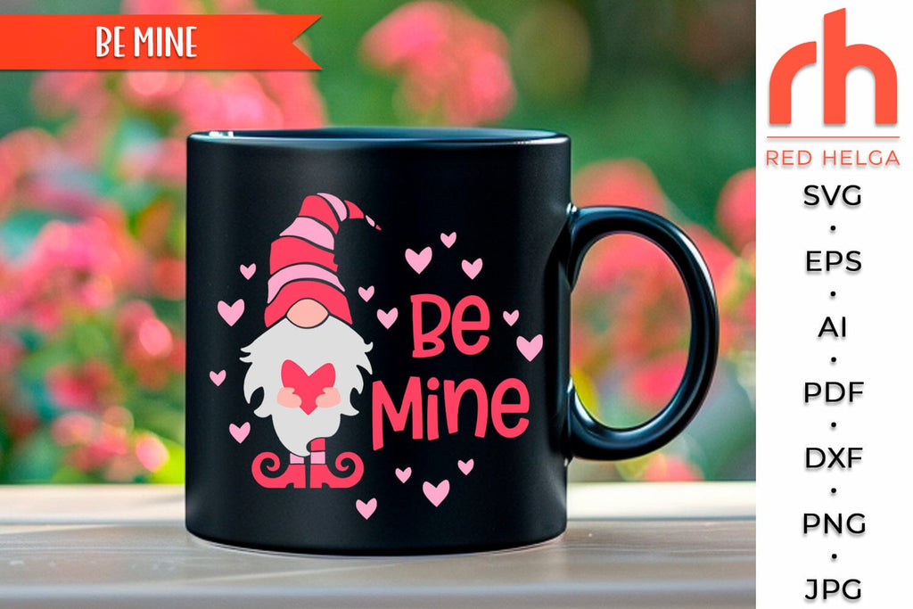 Be Mine SVG, Layered Valentine's Day Door Sign Cut File - So Fontsy