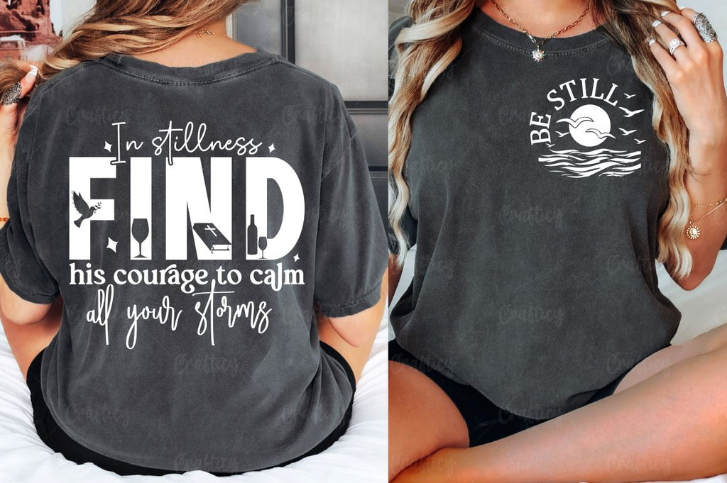 Be still Front and Back SVG T shirt Design - So Fontsy
