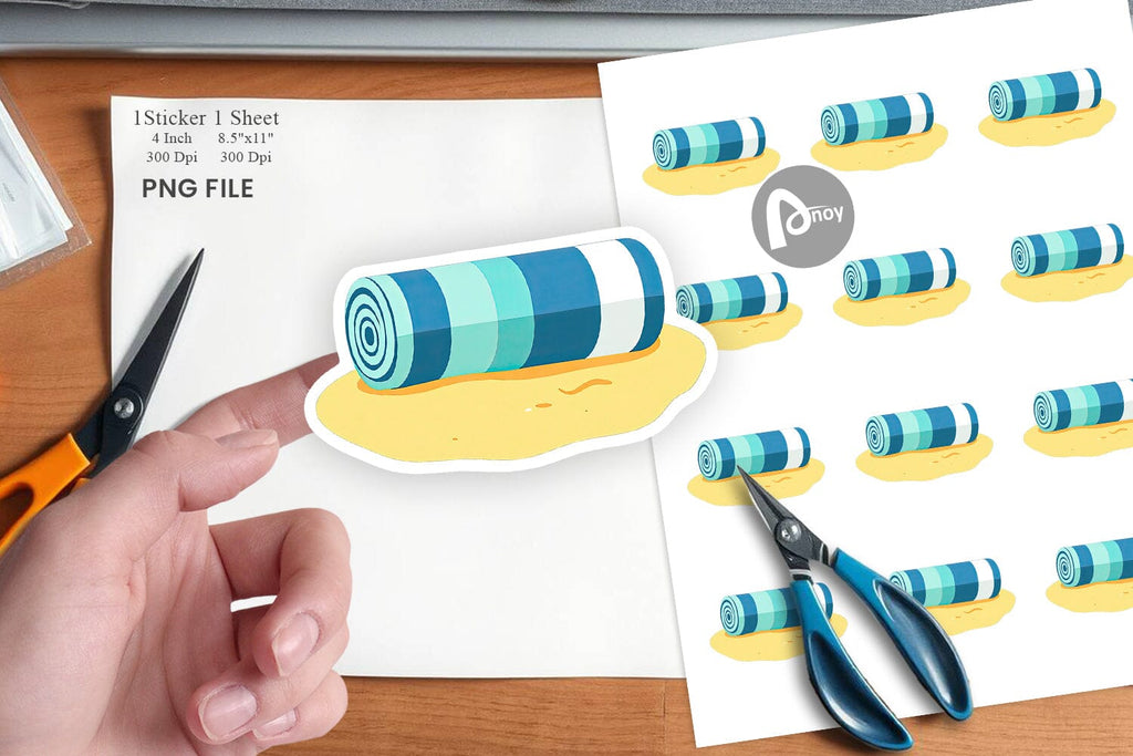 Beach Towel Sticker - So Fontsy